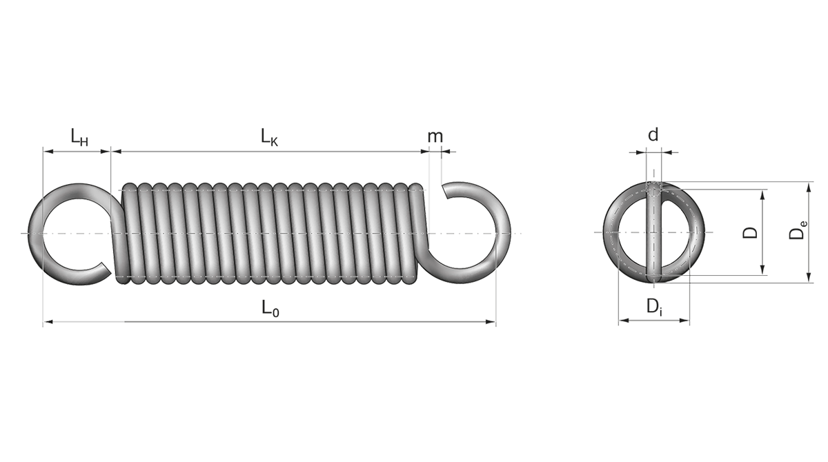 Zugfedern / Zugfederstränge Federstahl 1.1200 | HENNLICH